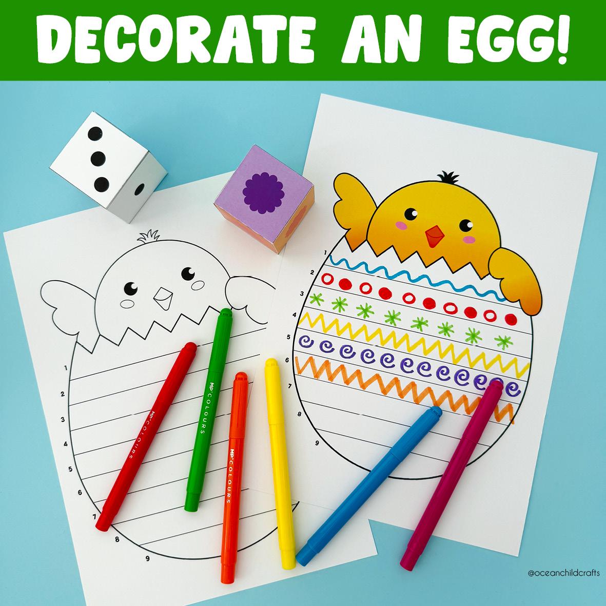 Roll an Easter Egg Printable Game Kids Activity Fun Pattern Learning ...