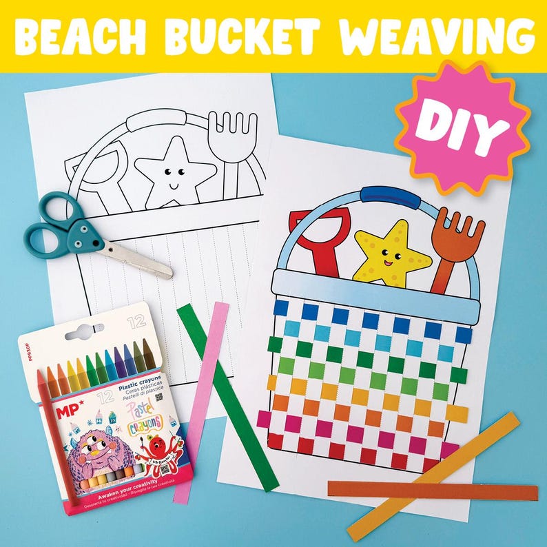 Beach Bucket Weaving Craft Printable – Summer Fine Motor Activity for ...