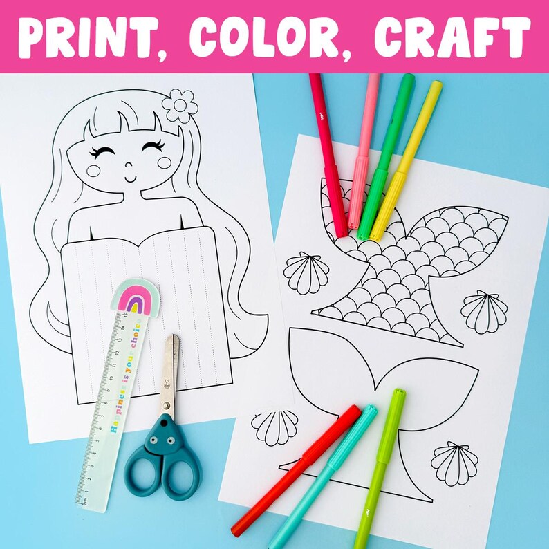 Mermaid Craft Printable Paper Weaving | Fine Motor Activity for Kids ...