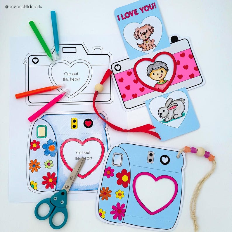 I Love You Camera Craft Printable | Valentine or Mother’s Day Card ...