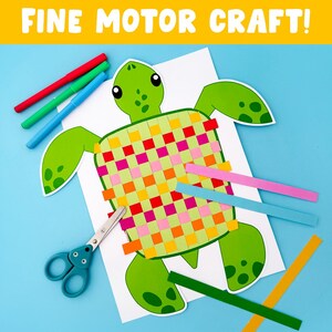 Sea Turtle Craft Printable Summer Activity Kids Ocean Day Template Fine ...