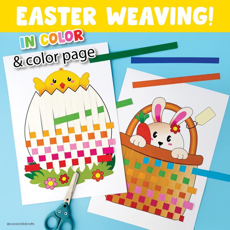 Printable Easter Fine Motor Skill Paper Weaving Craft Spring Animal ...