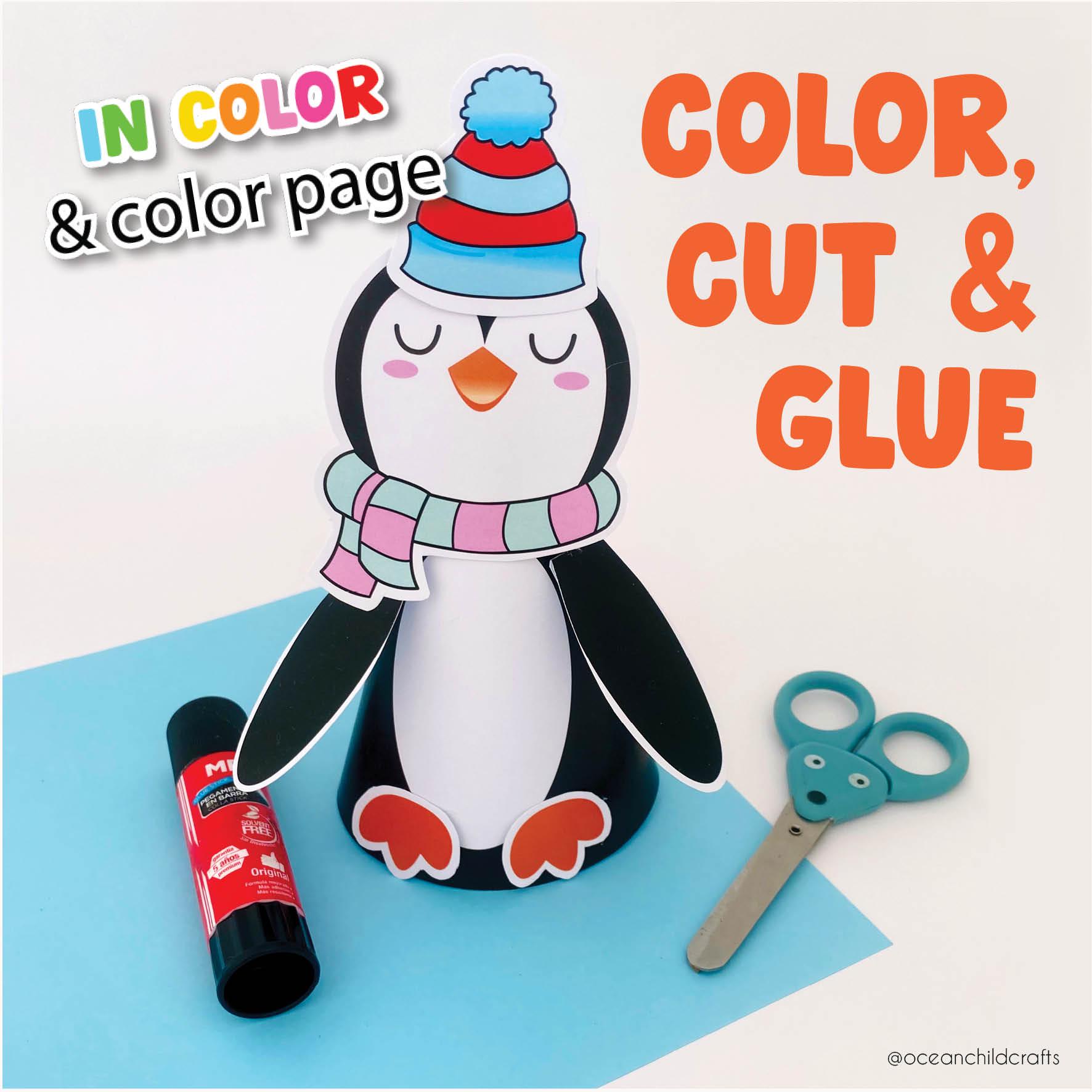 TWO Penguin Crafts for Kids Printable Arctic Penguin Craft Template ...