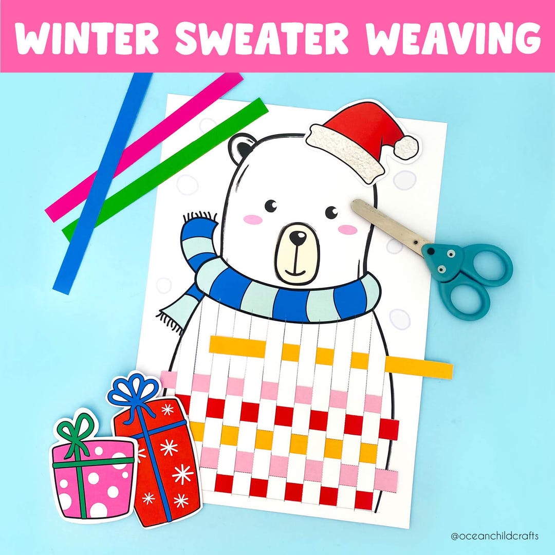 Craft Printable Christmas Sweater Winter Craft Kids Paper Weaving ...