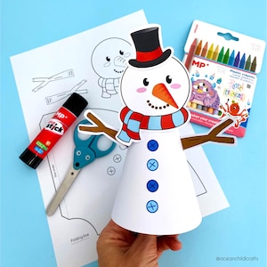 Build a Snowman Paper Craft Template Winter Activity Homeschool Craft ...