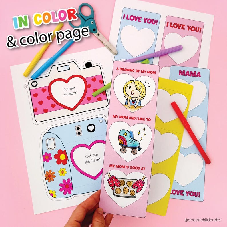 I Love You Camera Craft Printable | Valentine or Mother’s Day Card ...