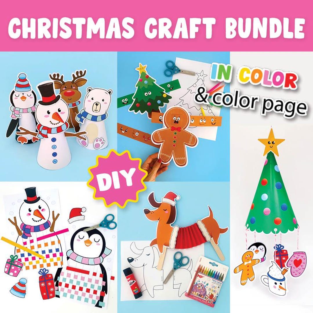 BIG Christmas Craft Bundle Printable Activities for Kids Holiday Paper ...
