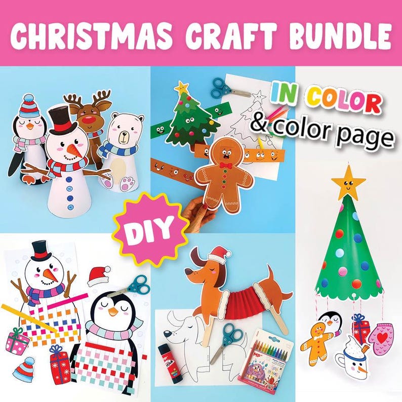 BIG Christmas Craft Bundle Printable Activities for Kids Holiday Paper ...
