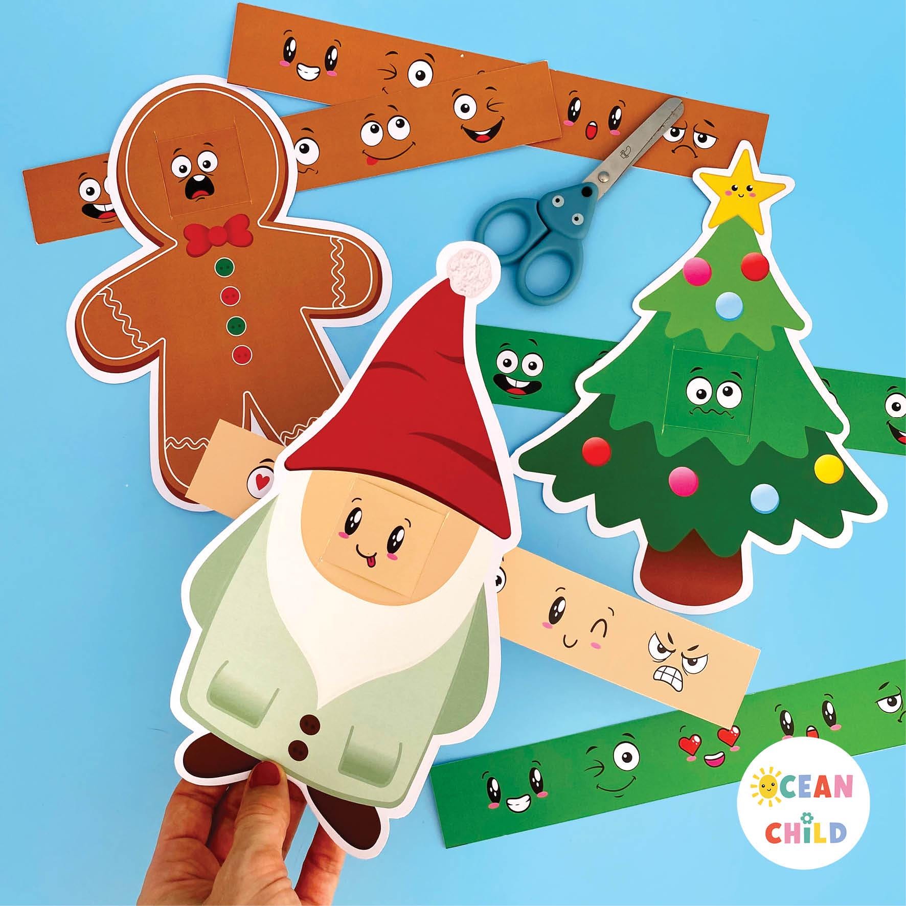 Low Prep Activity Christmas Printable Kids Four Christmas Puppets ...