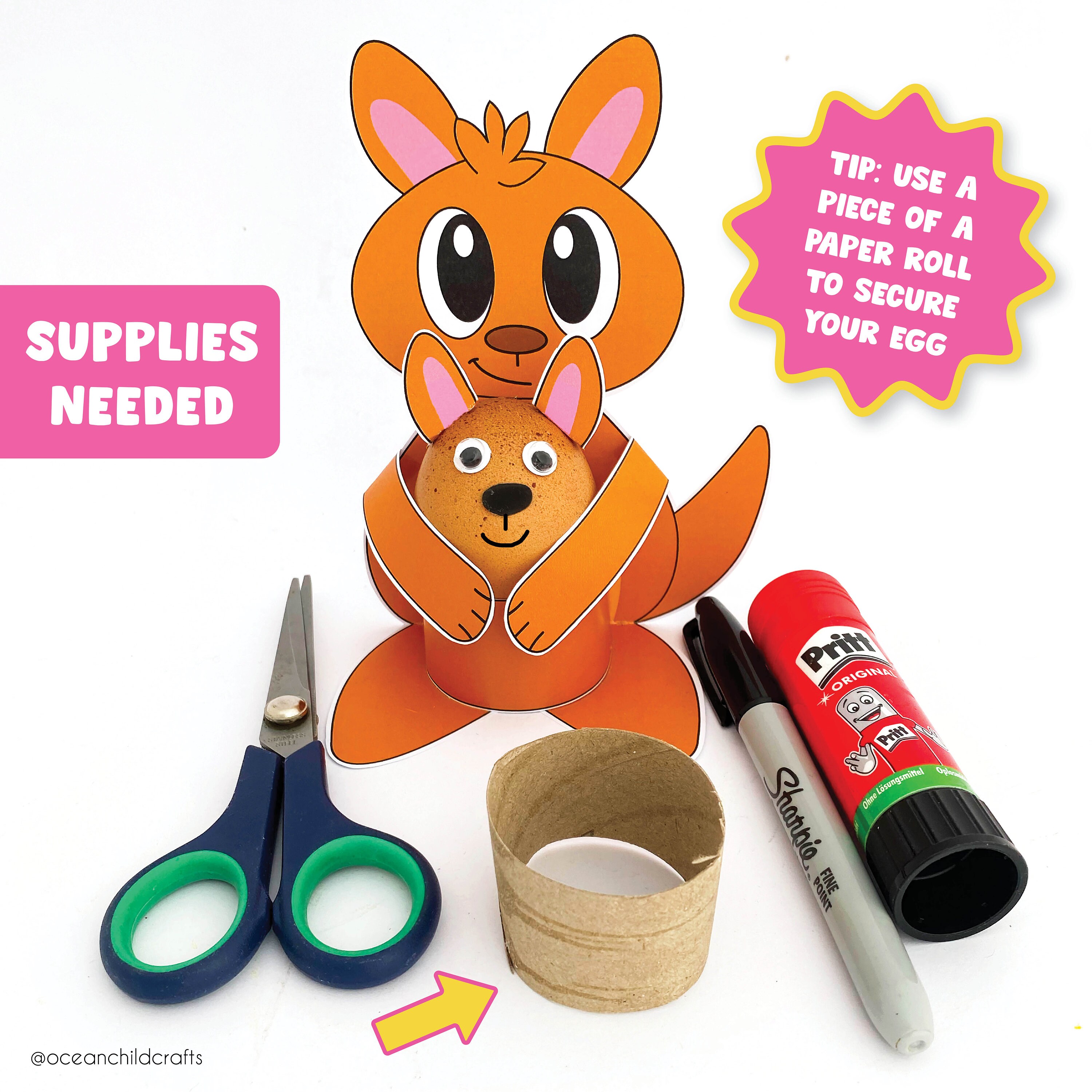 Easter Egg Holder Craft Printable Kids Spring Craft Template Bunny ...