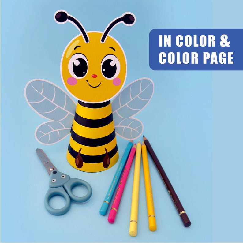 Low Prep Bee Craft Printable | Spring Insect Craft for Kids | Bees Fine ...
