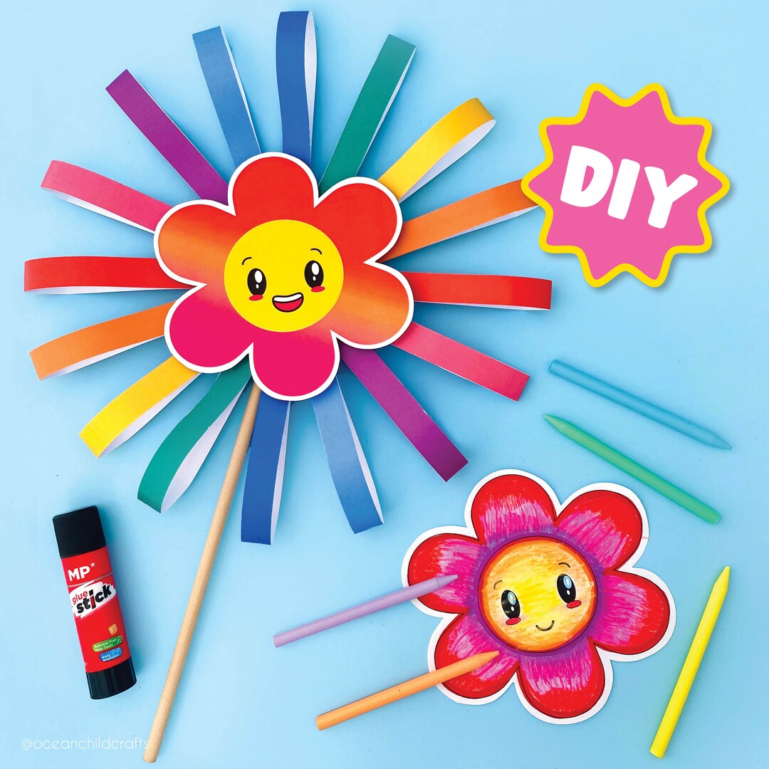 BIG Rainbow Flower Craft Printable, Back to School Activity, Colorful ...