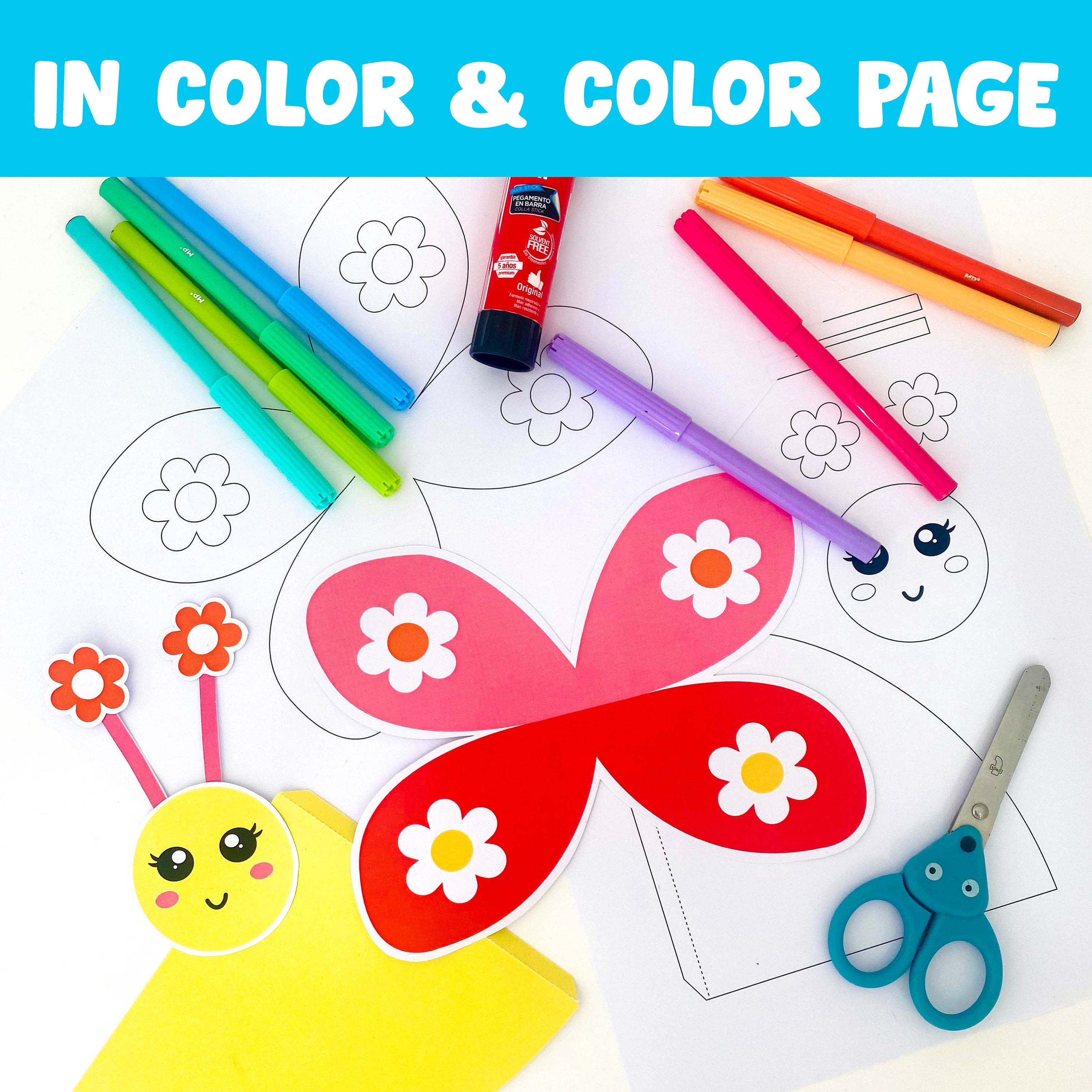 DIY Butterfly Craft Template Kindergarten Art Project Summer Template ...