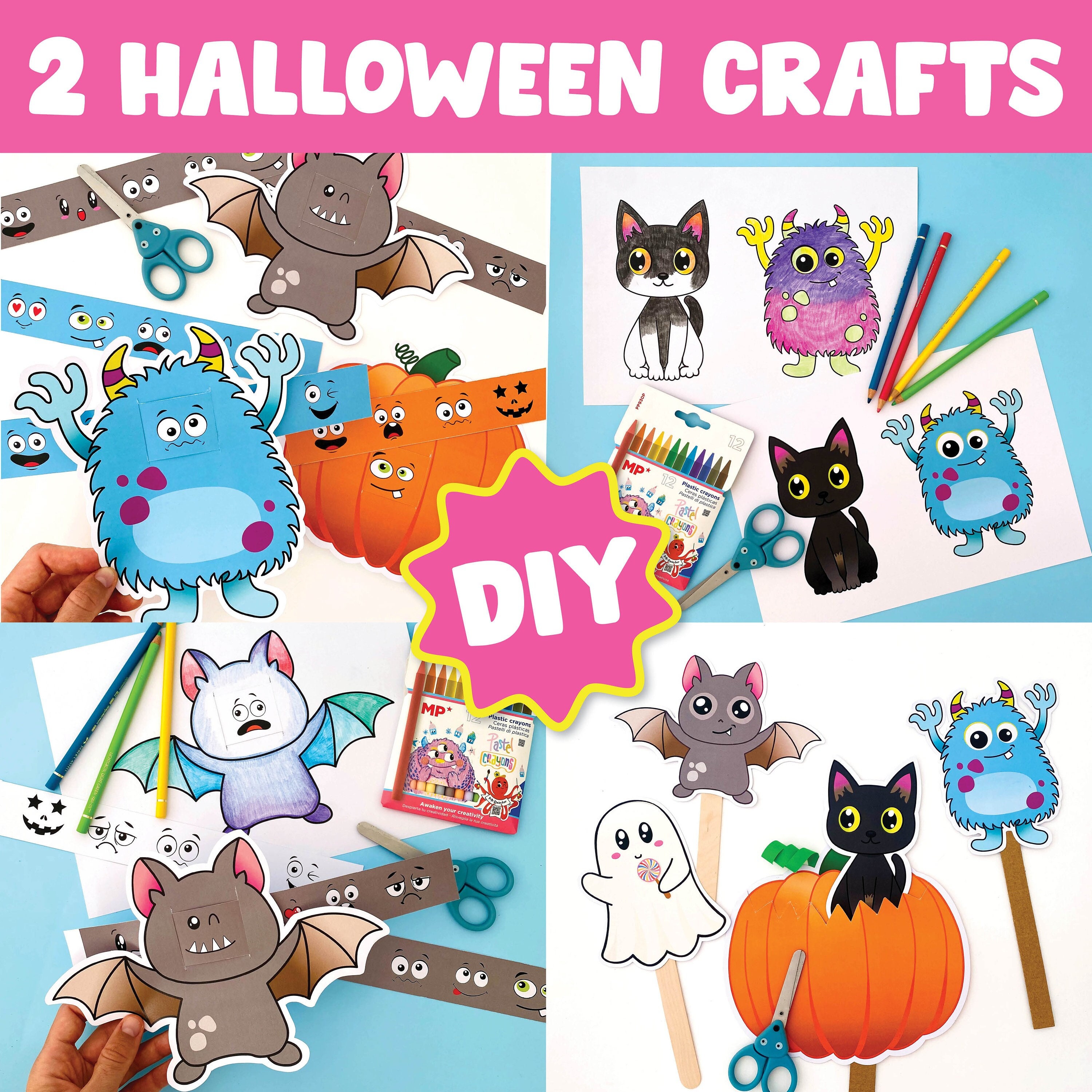 Bundle Halloween Printables Craft Activities, Template Halloween Party ...
