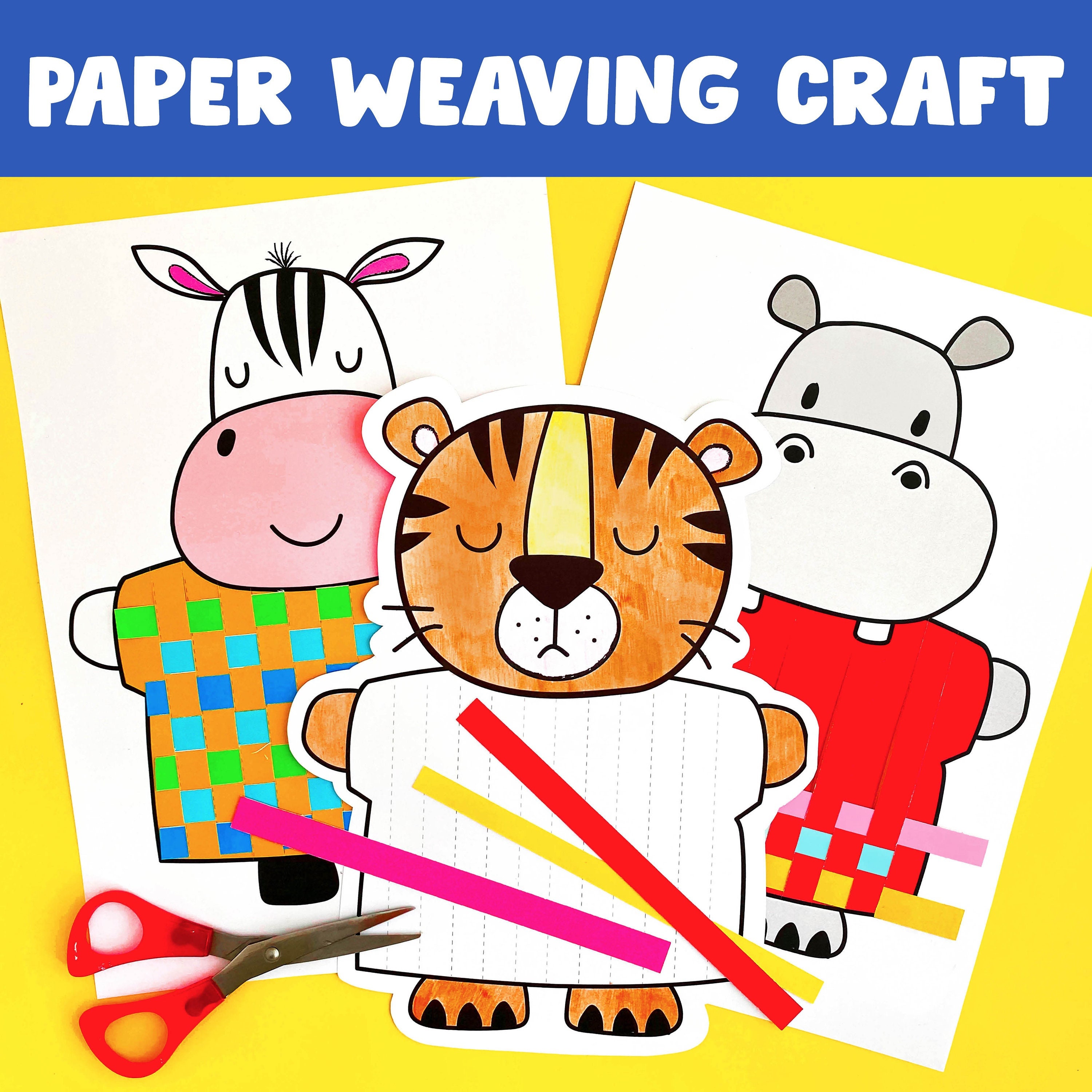 Paper Animals Printable Craft Activity Kids Weaving Template Animal ...