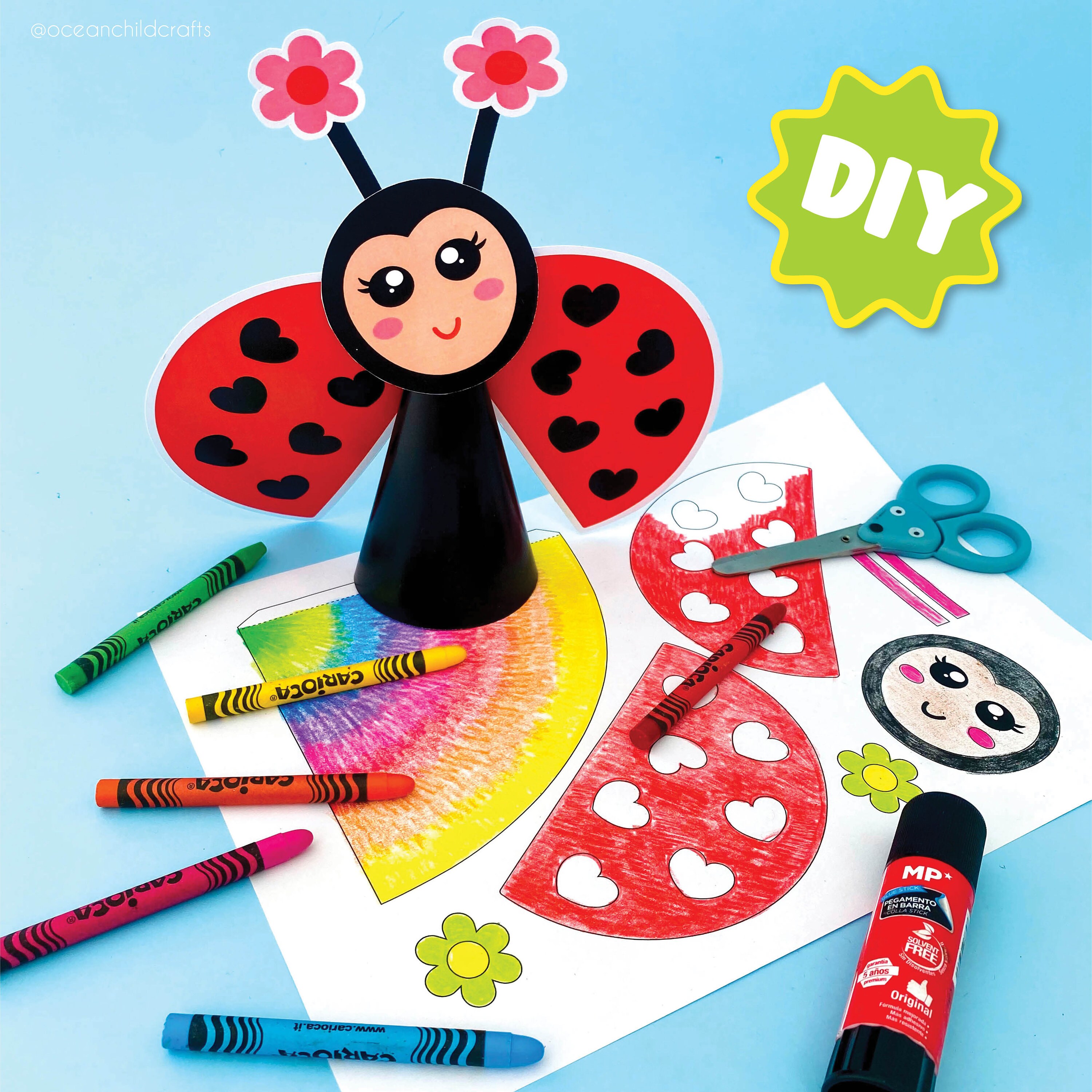 Printable Ladybug Kids Art Activity Bug Craft Kit Preschool DIY ...