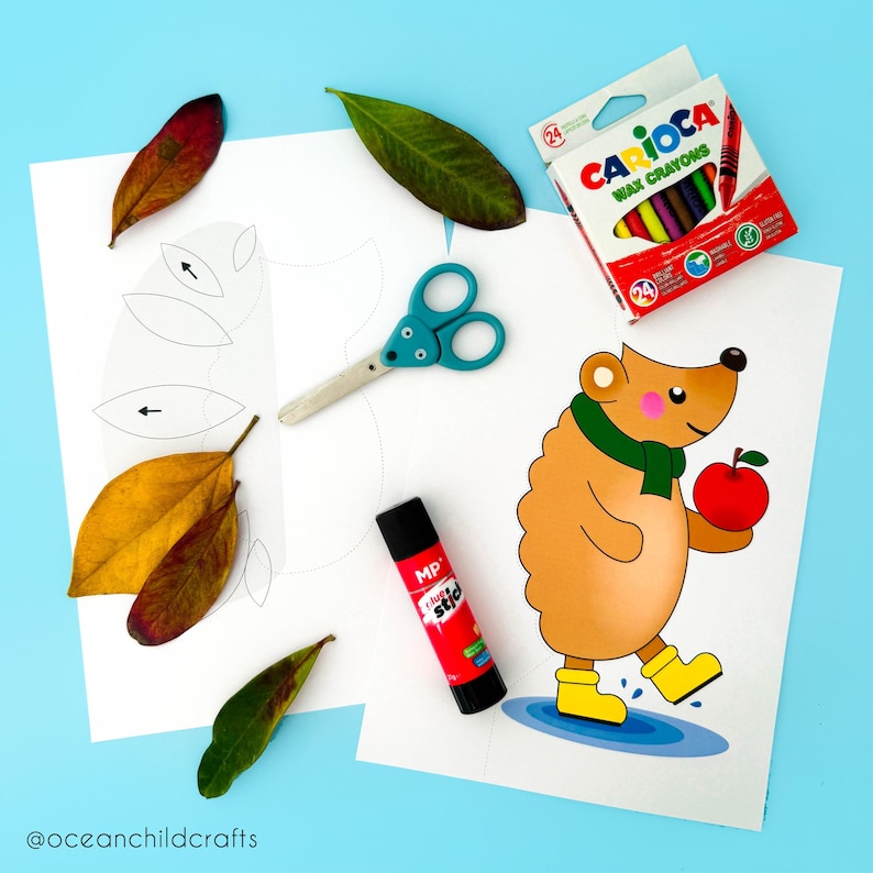 Woodland Animals Fall Craft Bundle – Hedgehog and Squirrel Printable ...