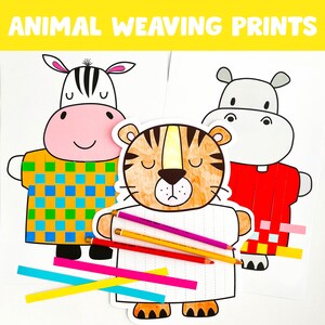 Paper Animals Printable Craft Activity Kids Weaving Template Animal ...