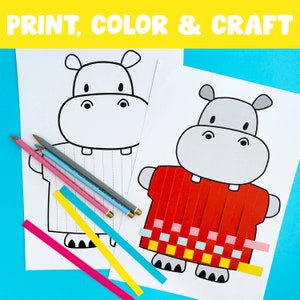 Paper Animals Printable Craft Activity Kids Weaving Template Animal ...