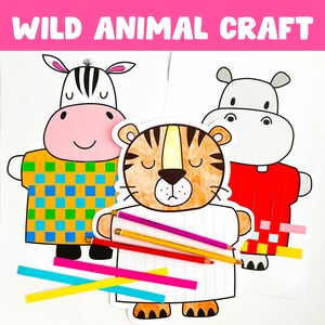 Paper Animals Printable Craft Activity Kids Weaving Template Animal ...