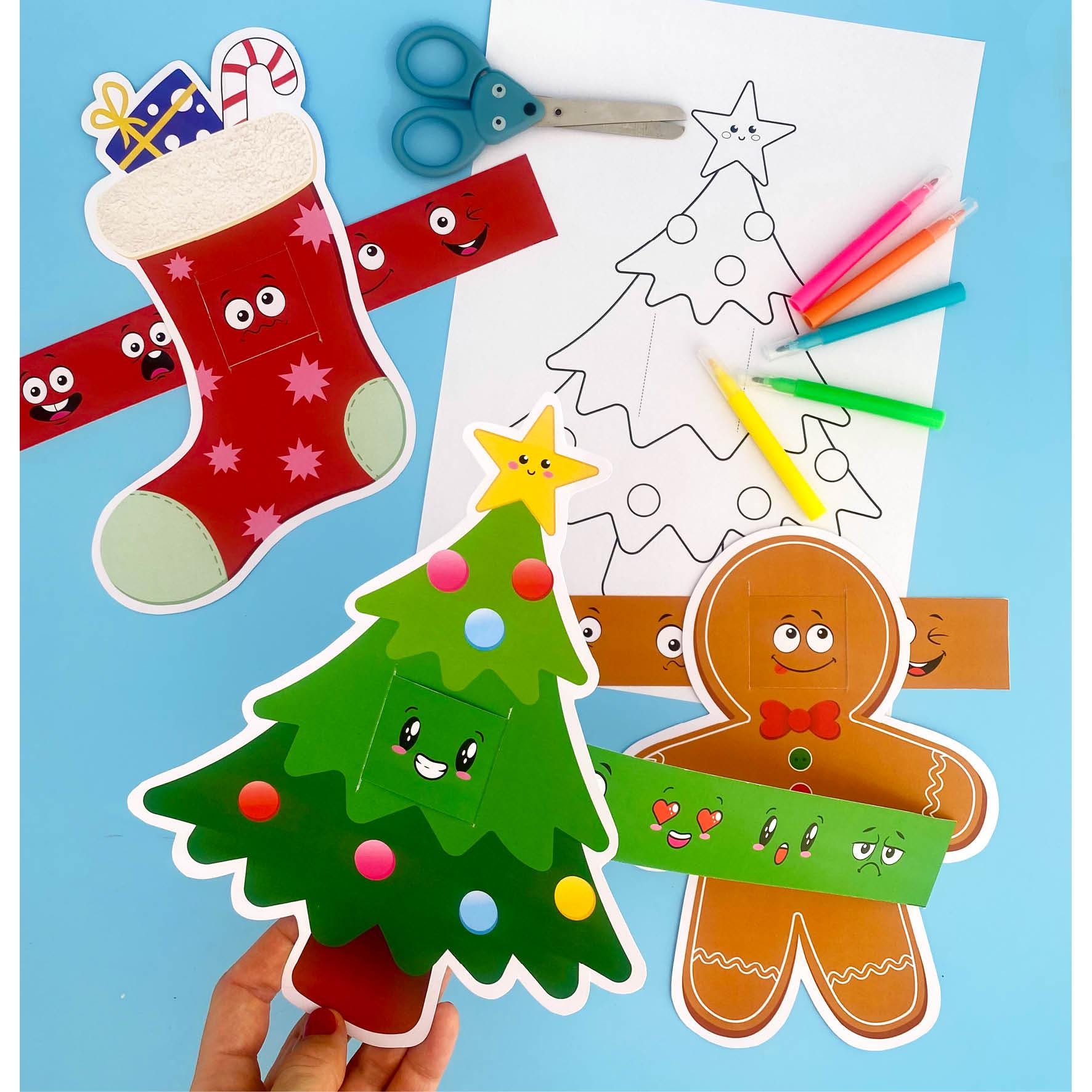 Low Prep Activity Christmas Printable Kids Four Christmas Puppets ...