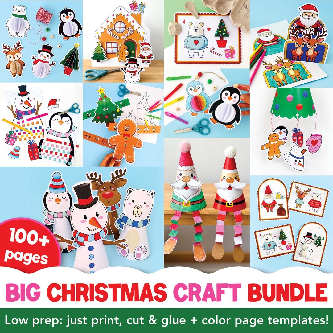 Christmas Crafts for Kids Printable Bundle | Low Prep Winter Activities ...