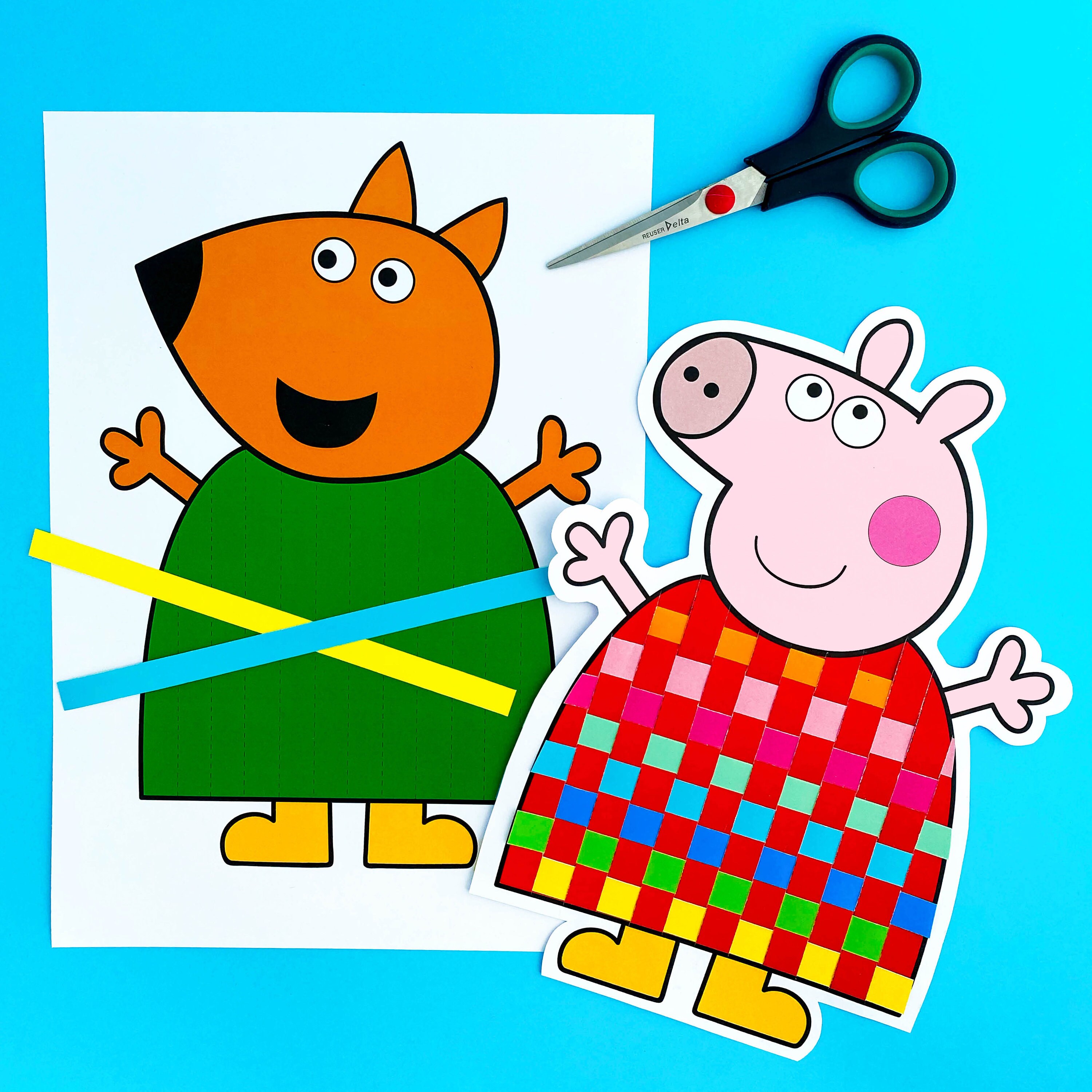 Animal Printable Paper Craft Animal Color Page, Weaving Craft Activity ...