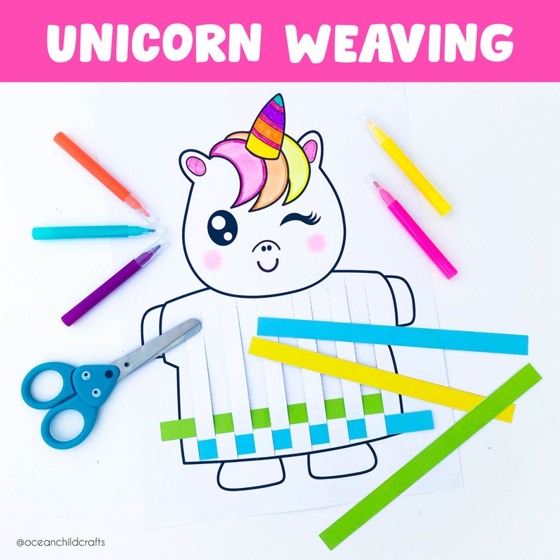 FUN Unicorn Craft Printable Kids Activity Unicorn Party Craft Preschool ...