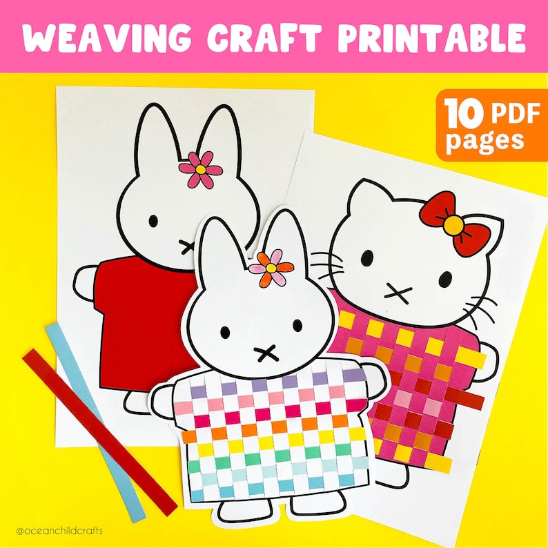 Weaving Paper Spring Craft Activity Kids Printable Easter Craft Miffy ...