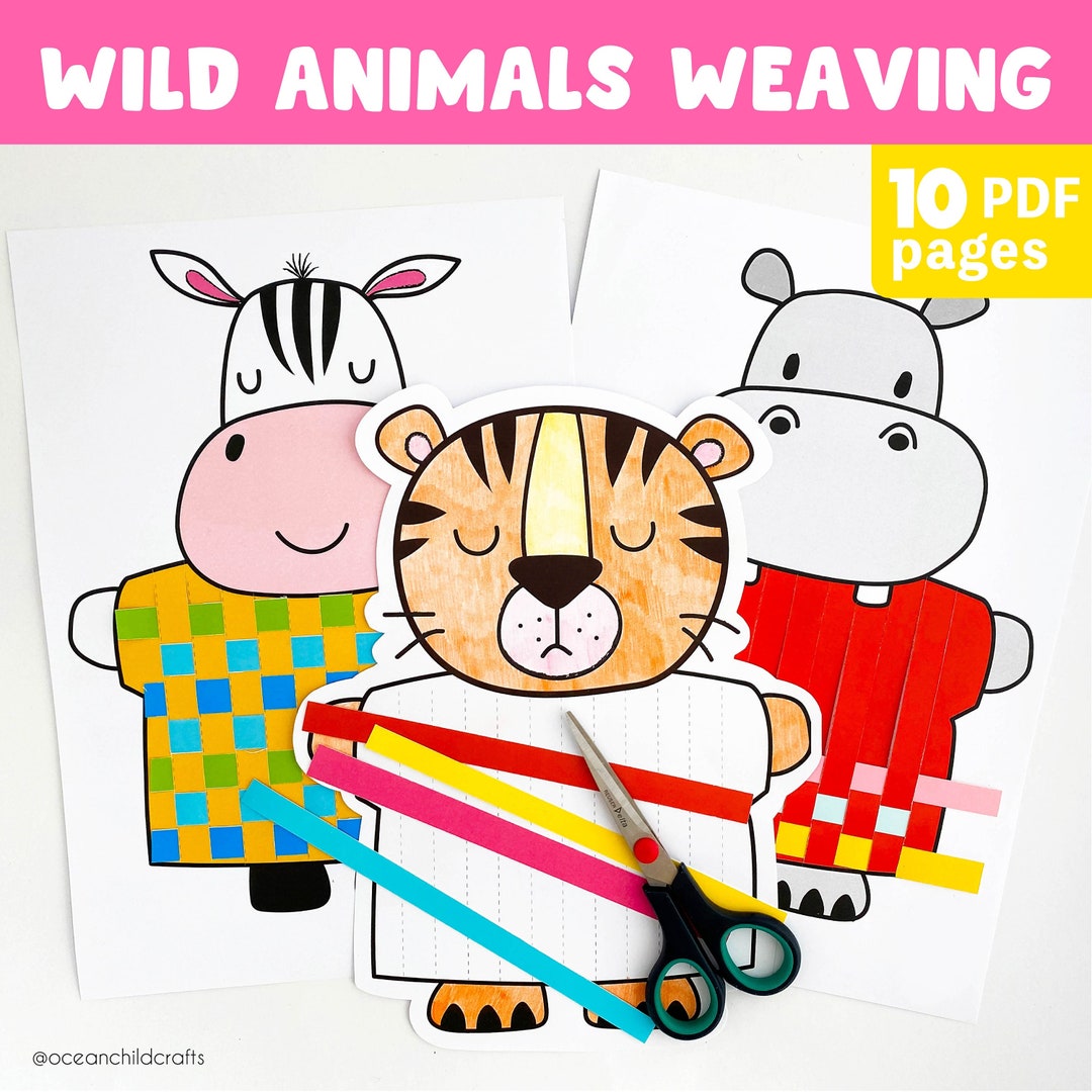 Wild Animals Paper Weaving Craft Printable Kids Paper Animal Preschool ...