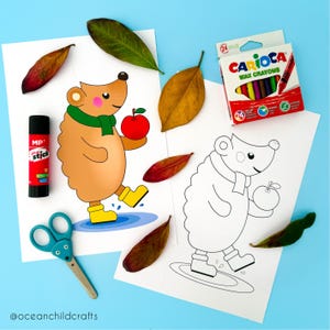 Hedgehog Fall Craft Printable | Fun Autumn Art Activity for Kids ...