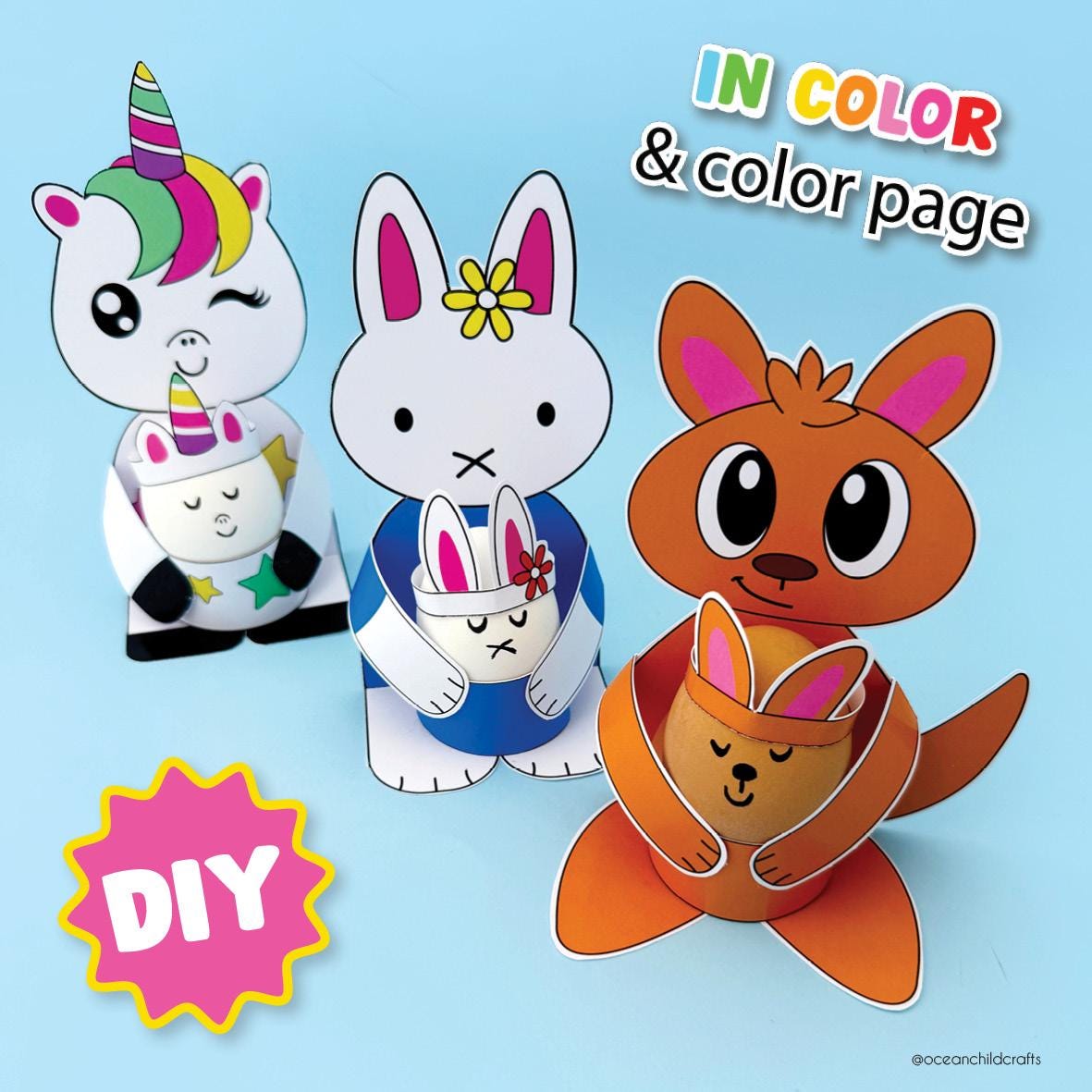 Easter Craft Printable Bundle: Kids Coloring Pages & Spring Games (PDF ...