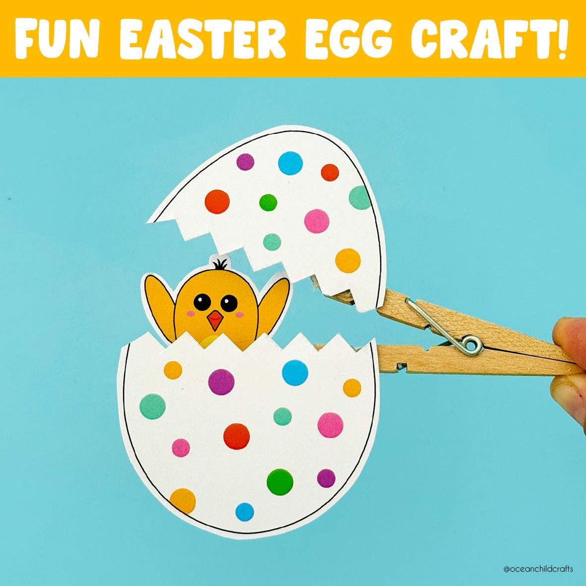 Easter Egg Surprise Craft Printable Color Cut and Glue Bunny Coloring ...