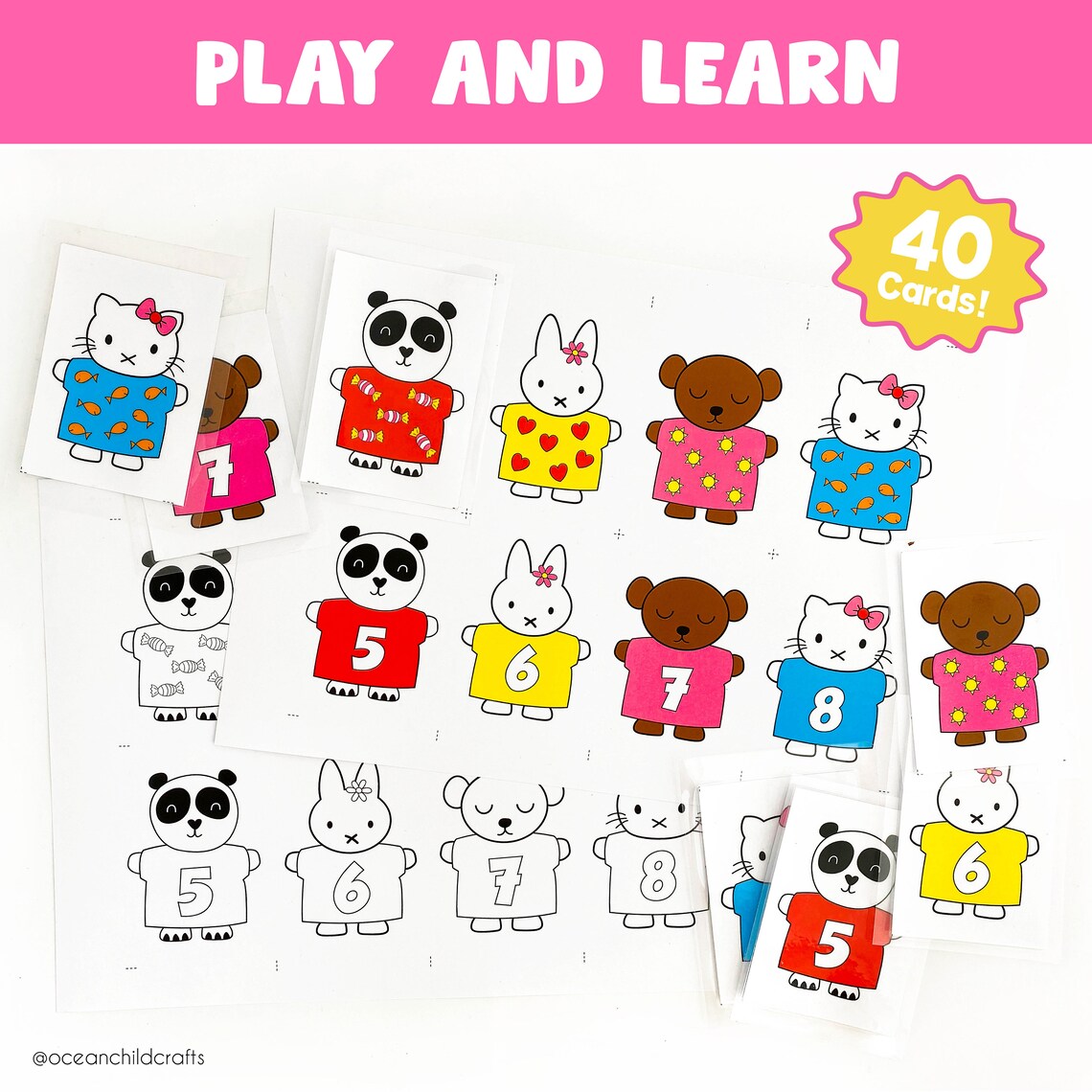 Animal Number Flashcards Printable Kids Counting Flash Cards Preschool ...