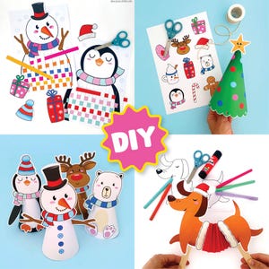 BIG Christmas Printable Bundle Kids Holiday Craft Templates Coloring ...