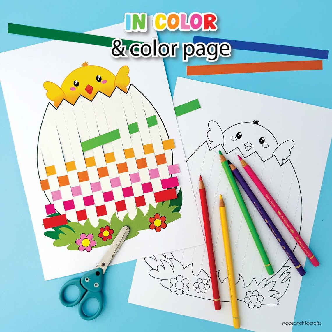 Printable Easter Fine Motor Skill Paper Weaving Craft Spring Animal ...