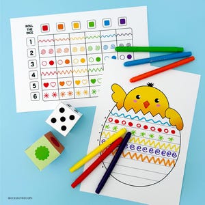 Roll an Easter Egg Printable Game Kids Activity Fun Pattern Learning ...