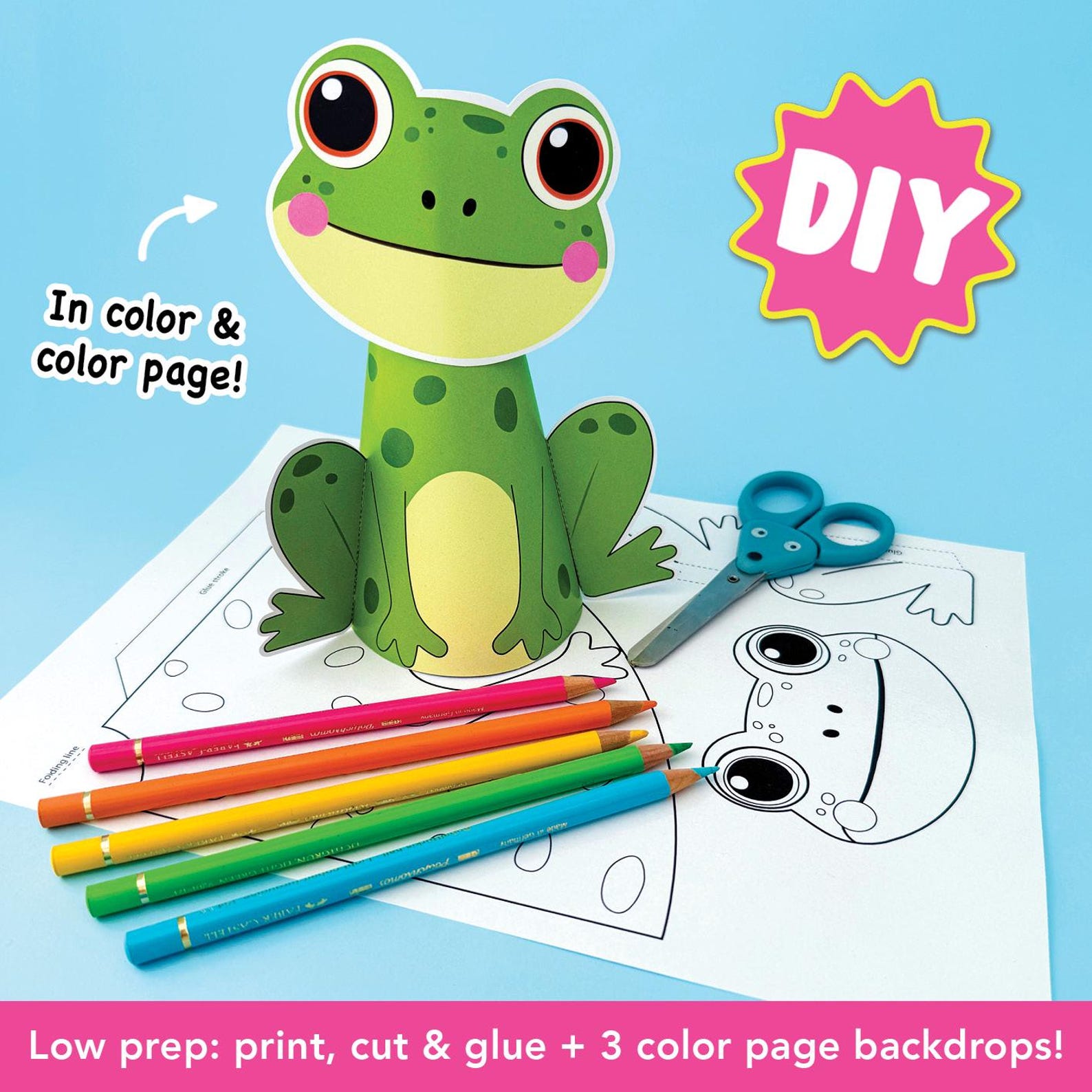 Frog Printable Craft for Kids | Spring Animal Craft | Frog Puppet ...