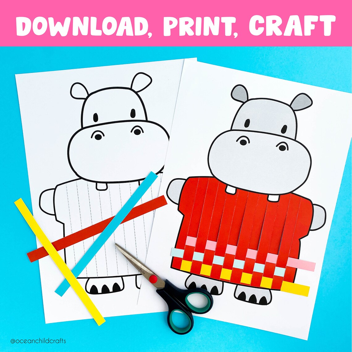 Wild Animals Paper Weaving Craft Printable Kids Paper Animal Preschool ...