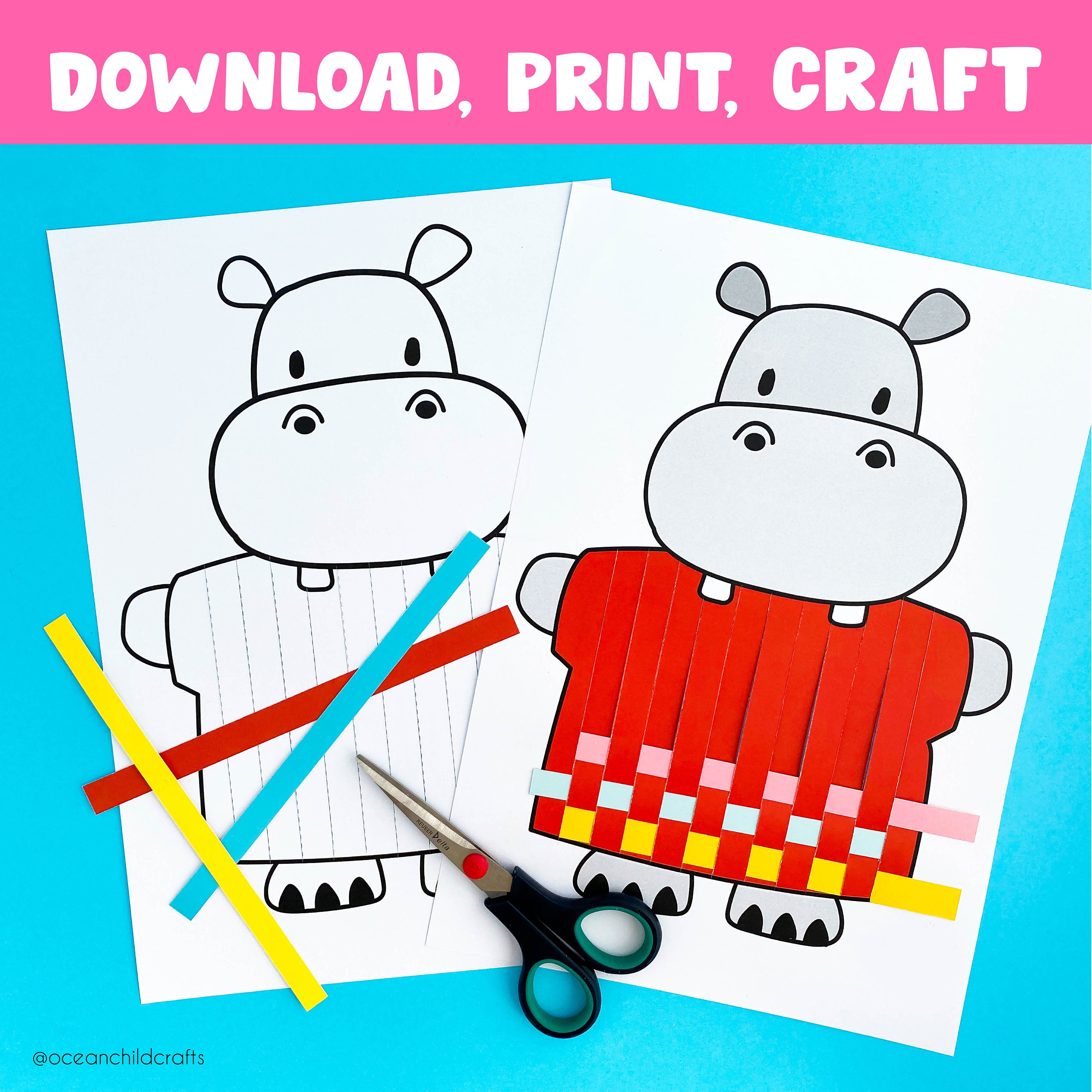 Wild Animals Paper Weaving Craft Printable Kids Paper Animal Preschool ...