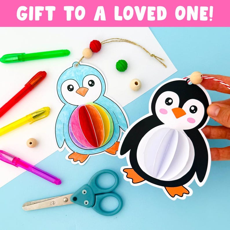 Low Prep Printable Penguin Craft | 3D Winter Paper Craft for Kids ...