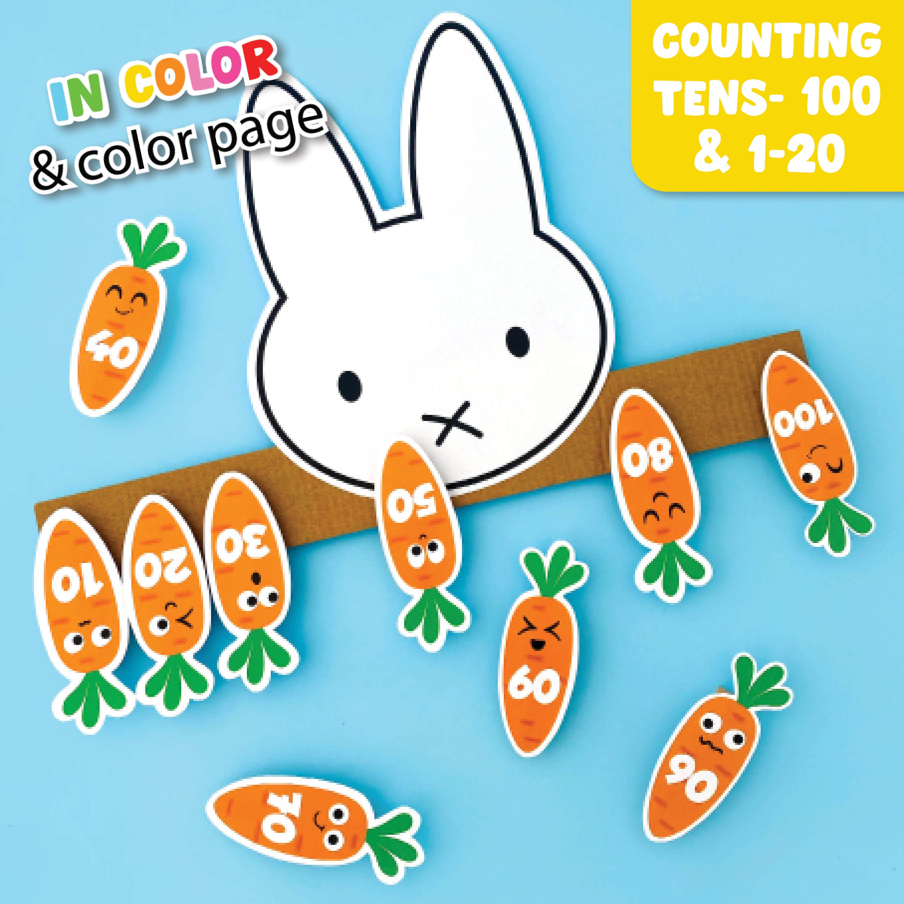 Number Counting Clip Cards for Kids Counting Tens Preschool Worksheet ...