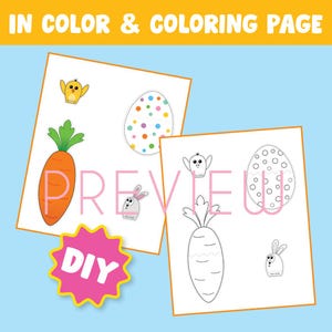 Easter Egg Surprise Craft Printable Color Cut and Glue Bunny Coloring ...