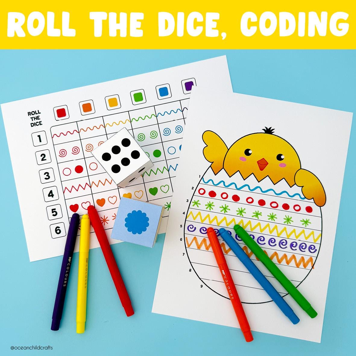 Easter Egg Roll a Pattern Activity: Spring Fine Motor Skills (printable ...