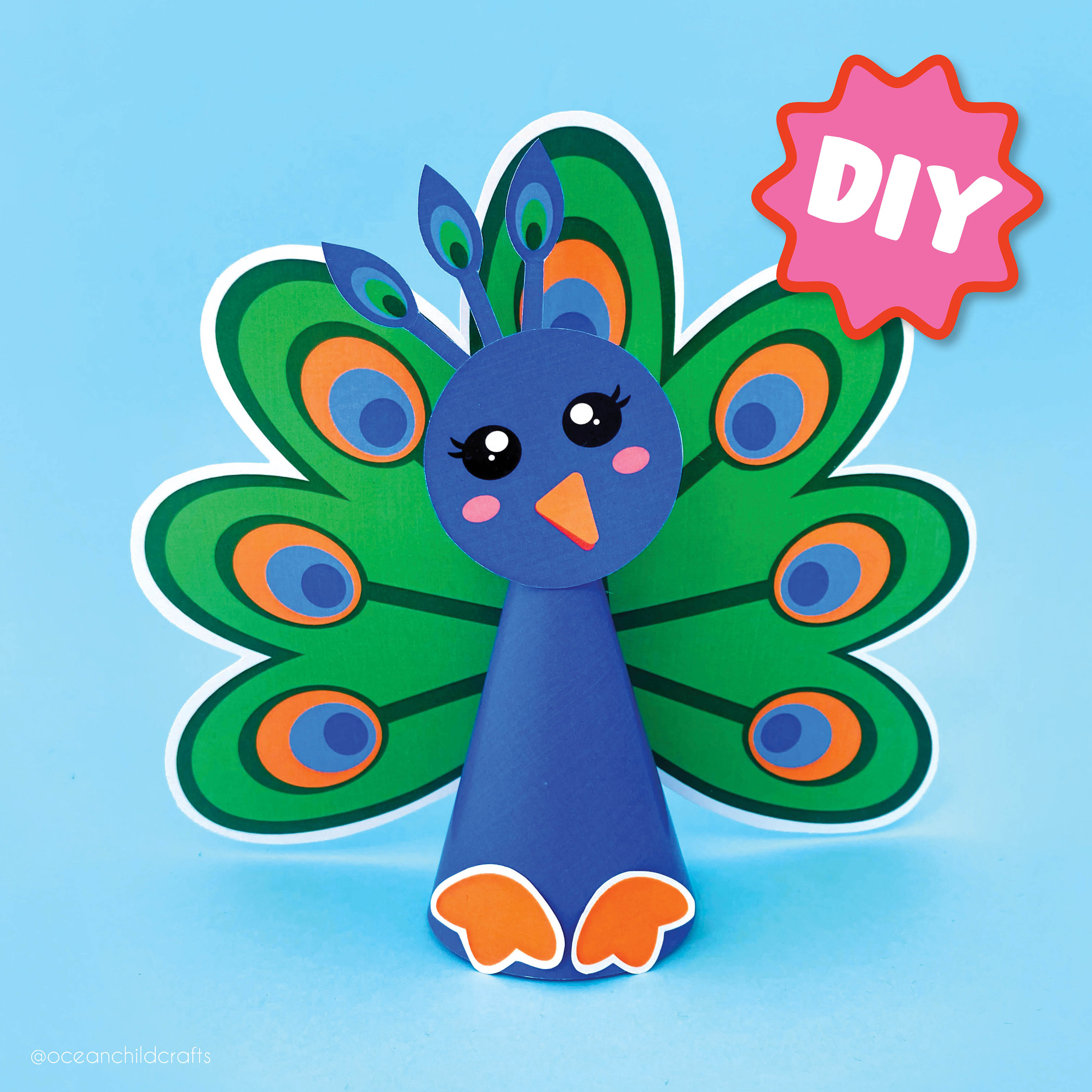Peacock Printable Zoo Animal Craft Worksheet Peacock Learning Simple ...