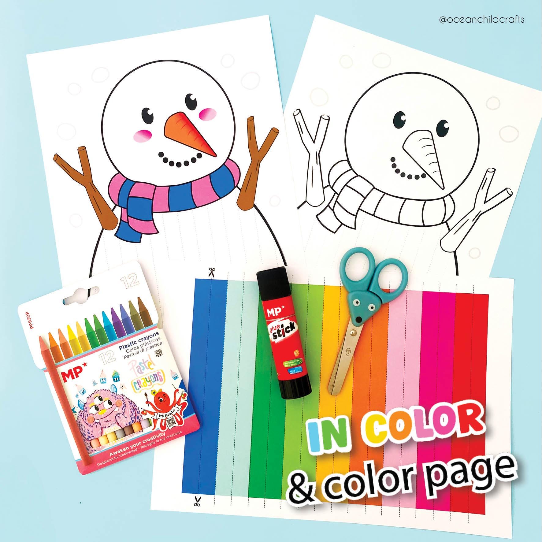 Snowman Printable Craft Template Kids Build a Snowman Preschool Craft ...