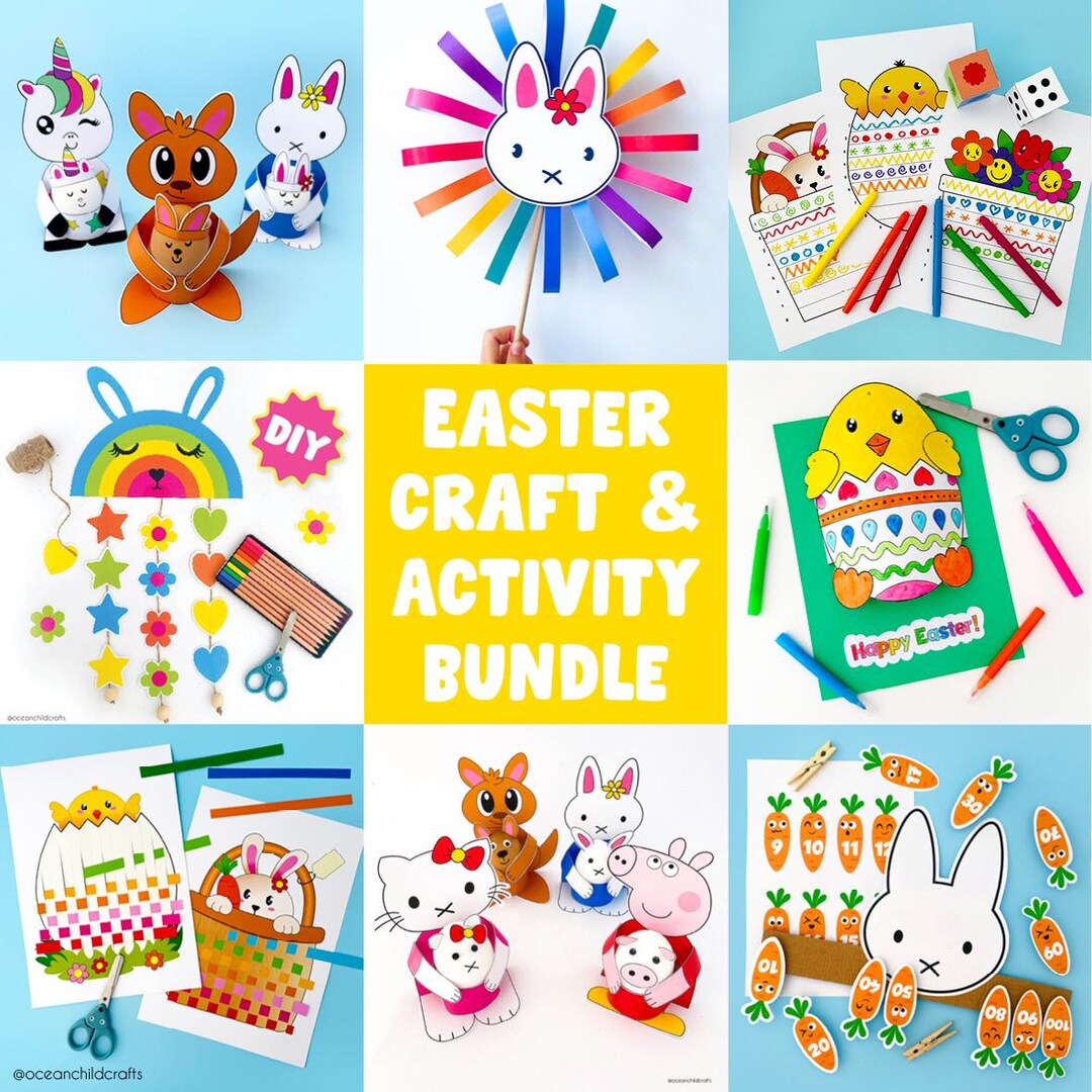 BIG Easter Printable Bundle Kids Crafts Easter Coloring Pages Spring ...