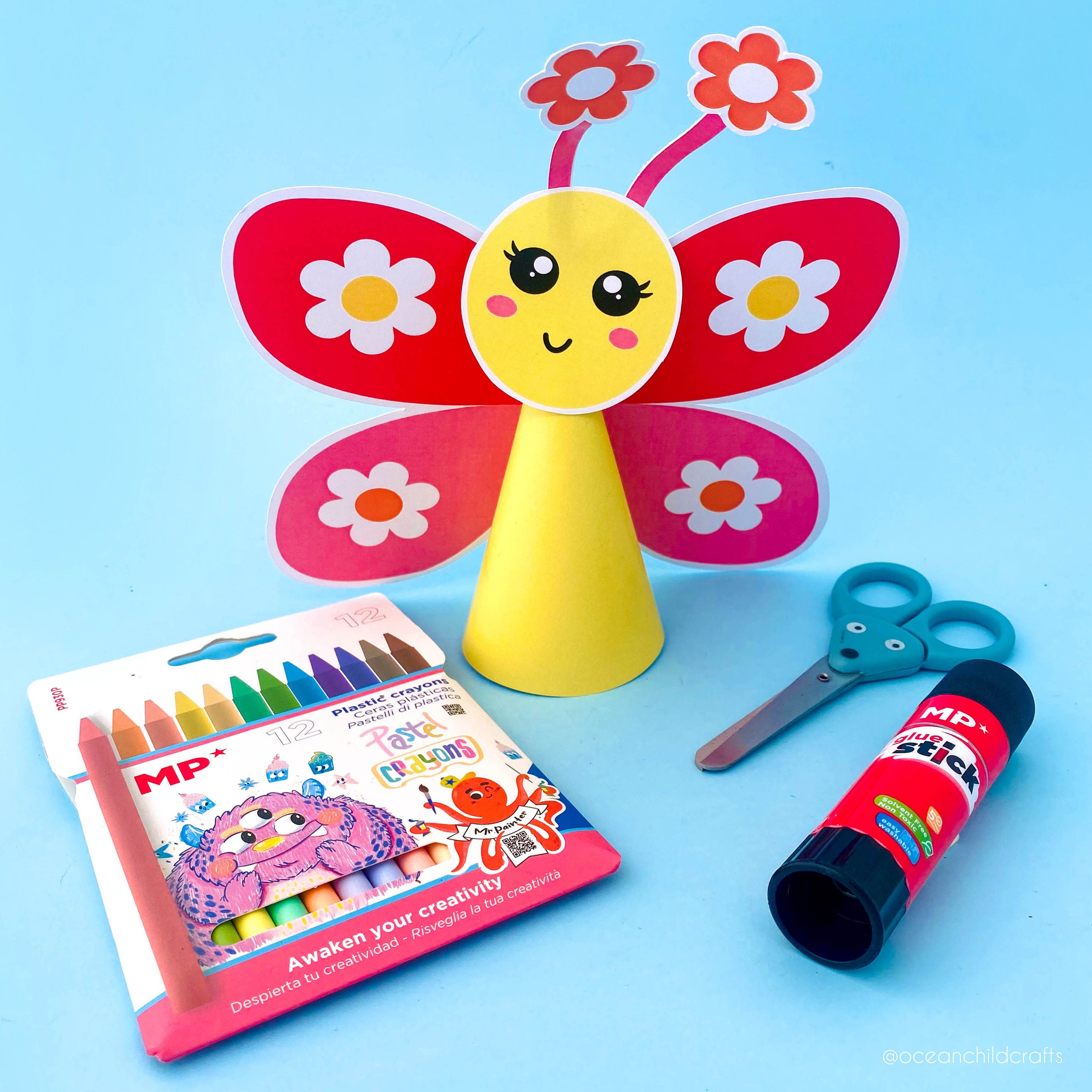 Butterfly Craft Kids Color Page, Printable Spring Activity, Butterfly ...