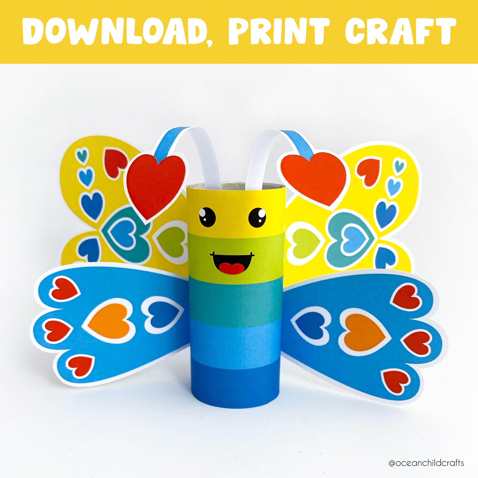 Butterfly Craft Printable Kids Spring Craft Kindergarten Classroom ...