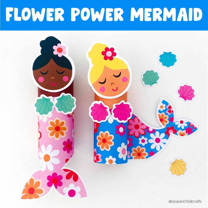 Big Bundle Mermaid Craft Activity Summer Camp Coloring Page Little ...